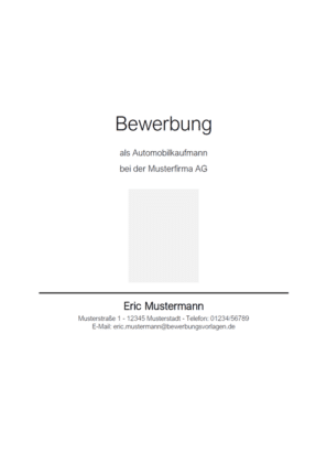 Bewerbung Automobilkaufmann / Automobilkauffrau - Bewerbungsvorlagen.de