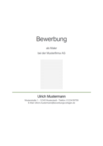 Bewerbung Maler / Malerin - Bewerbungsvorlagen.de